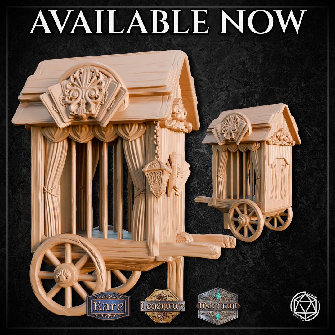 Caged Circus Cart Fantasy Prison Wagon Terrain Scalable Feywild ...