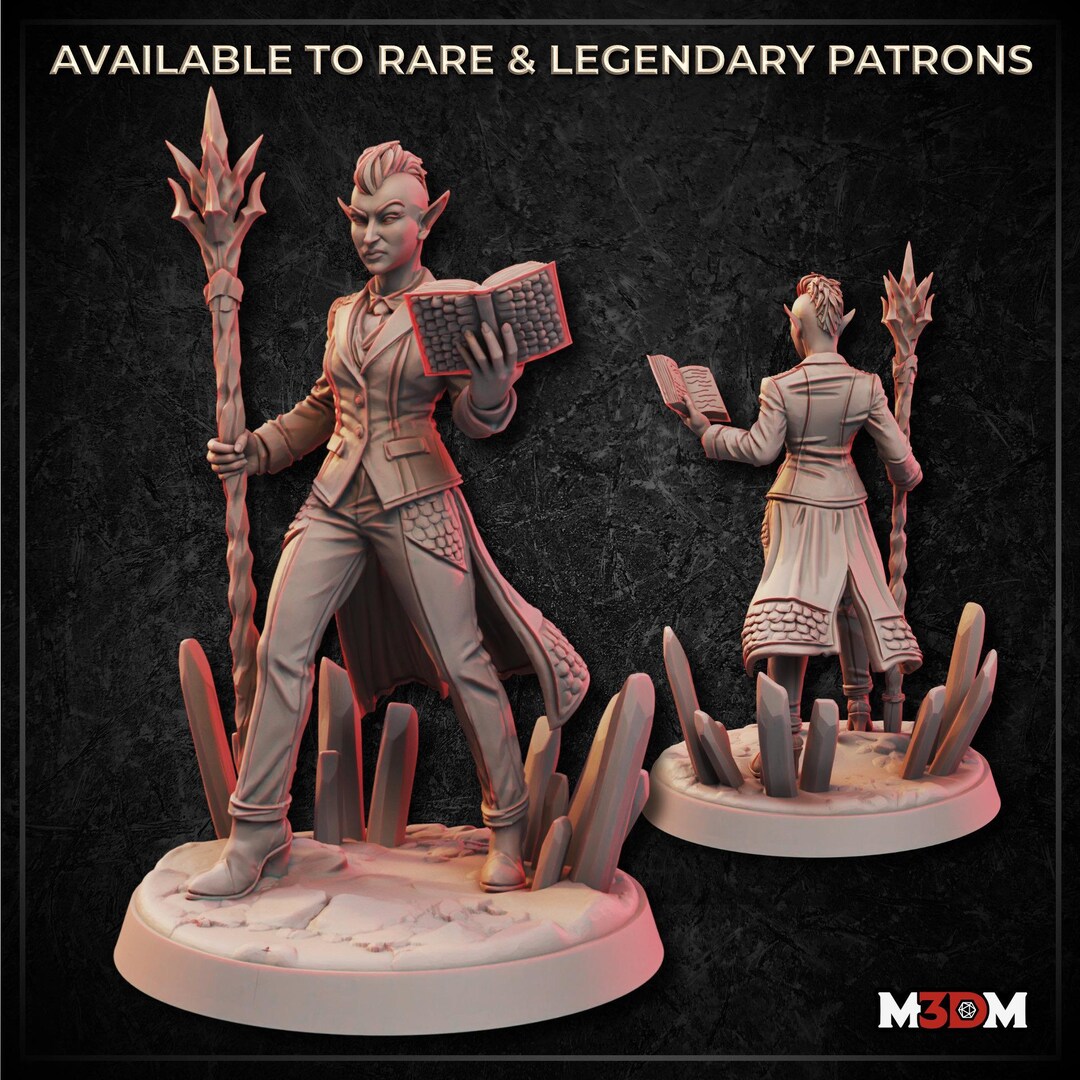 Drow Sorceress Miniature Dark Elf Spellcaster Fantasy TTRPG Character ...