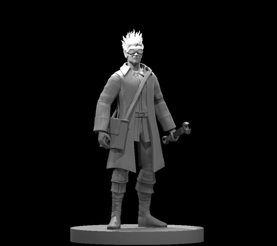 Fire Genasi Male Artificer | 28mm Scale Miniature | Dnd TTRPG Fantasy ...