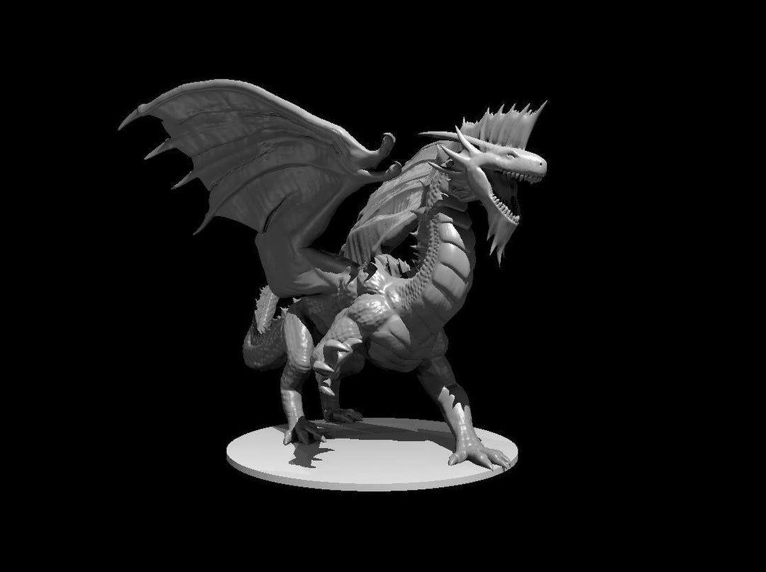 Adult Silver Dragon Miniature | 28mm Scale | D&D / Pathfinder | 3D ...