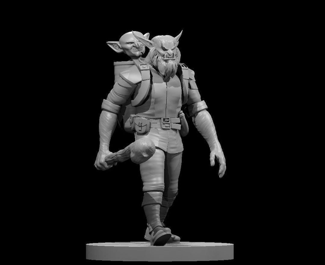 Bugbear Fighter With Goblin Buddy Brute and Scout Duo Fantasy TTRPG ...