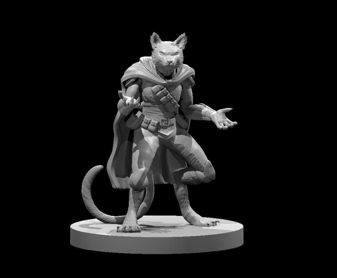 Two Dry Cloaks | 28mm Catfolk Rogue Miniature | Feline Swashbuckler for ...