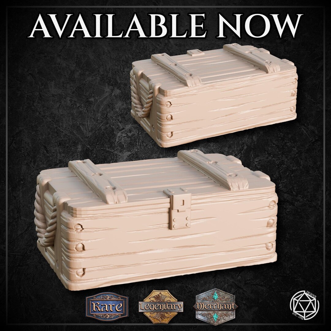 Fantasy Crate – 3D Printed Terrain Prop | Wooden Supply Chest for D&D ...