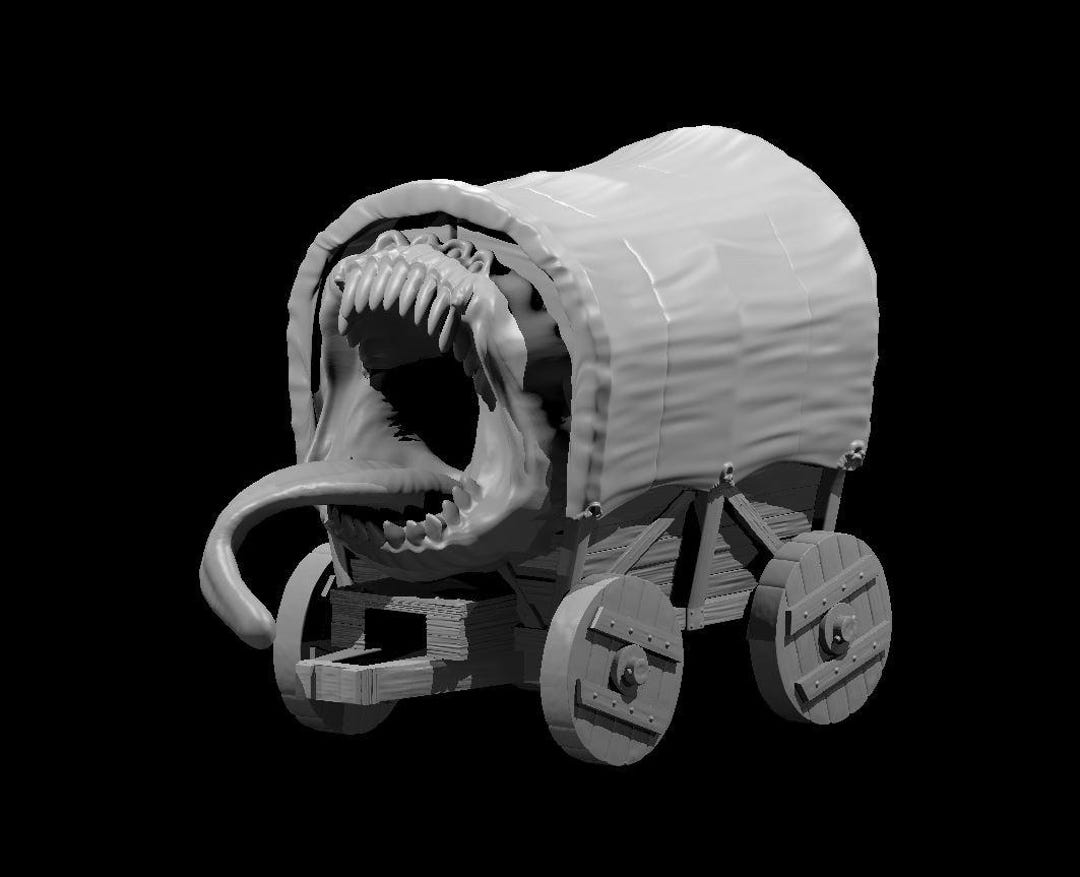 Wagon Mimic Scalable Resin Miniature for Dnd Pathfinder TTRPG Wagon ...