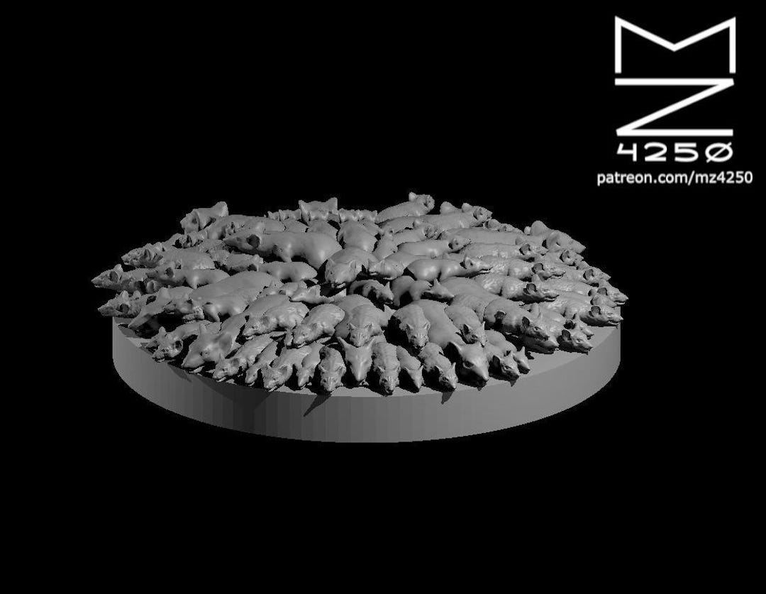 Swarm of Rats Miniature | 28mm Scale Creature for D&D, Pathfinder, and ...