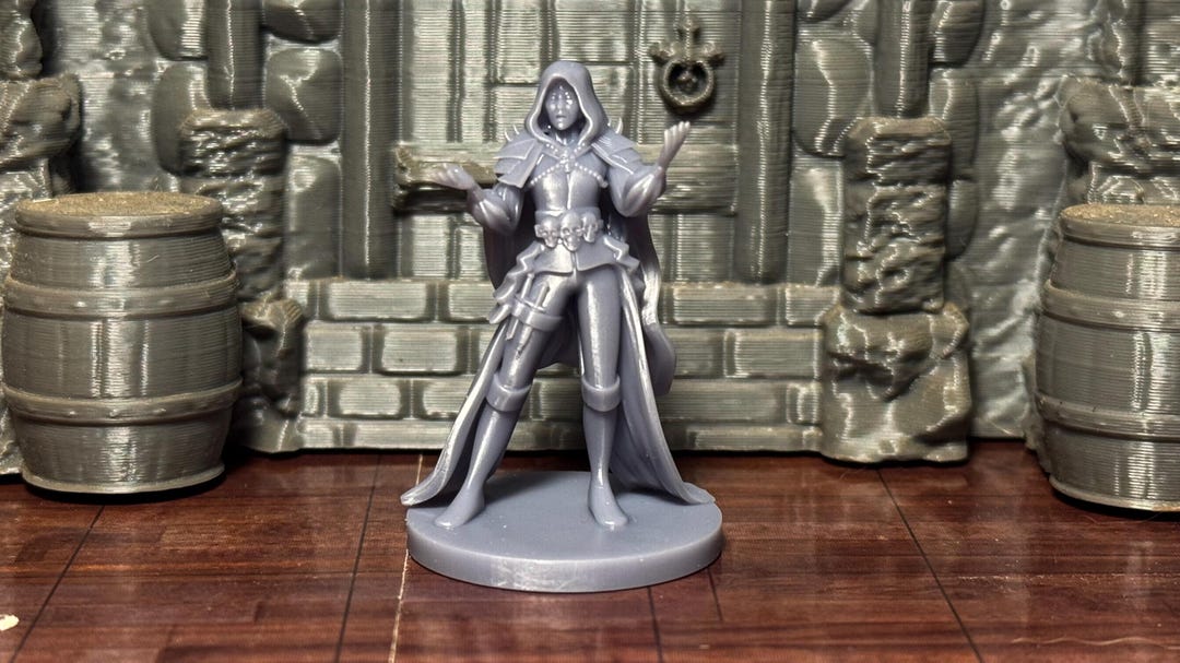 Human Female Warlock Miniature | Dark Magic Caster for D&D and Tabletop ...