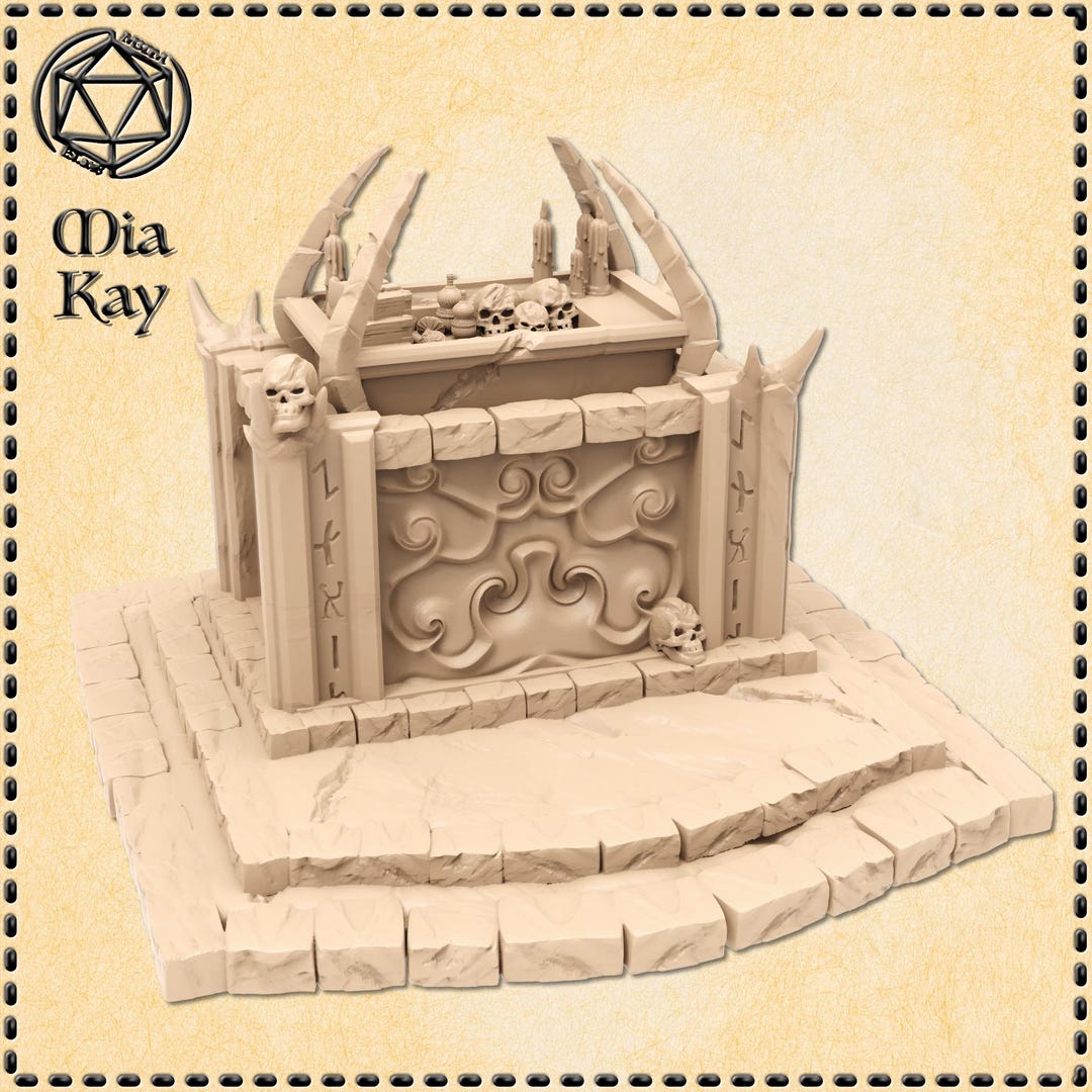 Creepy Altar Terrain Miniature | 28mm Fantasy Scenery for D&D ...