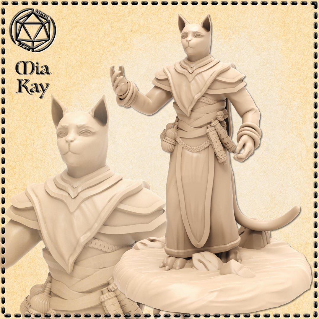 Catfolk Cleric Miniature Scalable Tabaxi Healer Divine Spellcaster ...