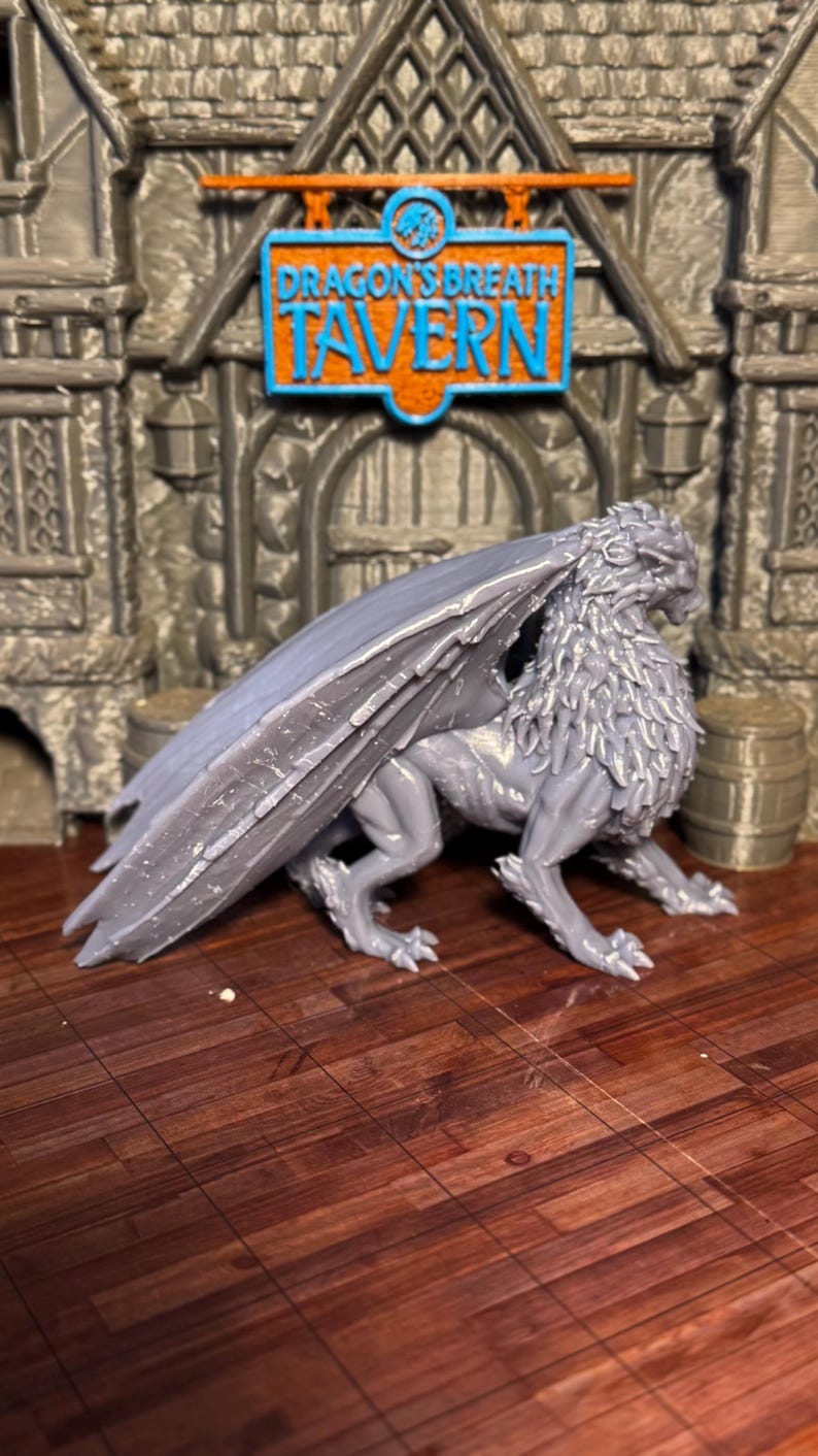 Lion Drake - 3D Printed Miniature | 28mm Scale | D&D Pathfinder TTRPG ...