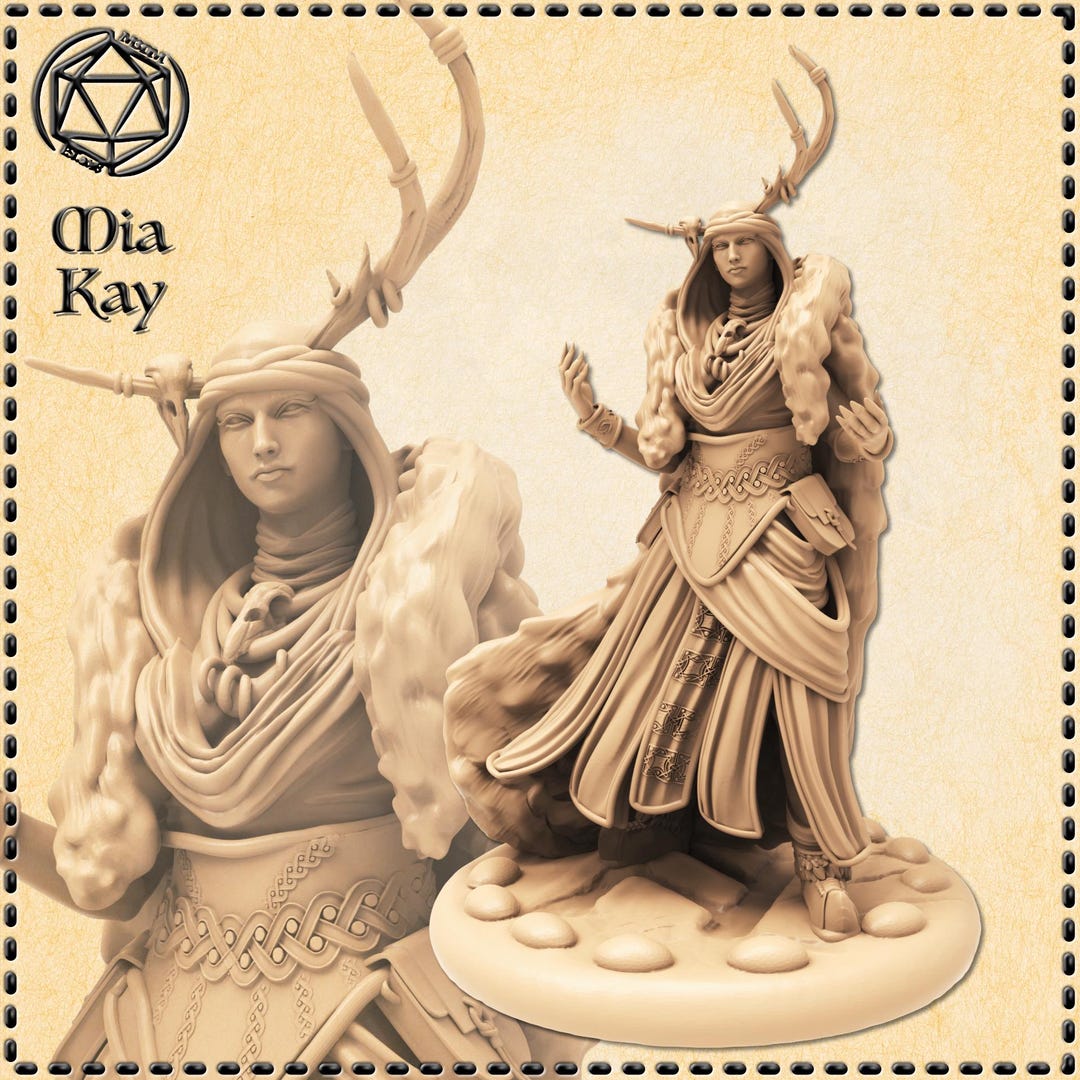 Female Human Shaman Miniature | D&D Pathfinder RPG Resin Mini | 28mm ...