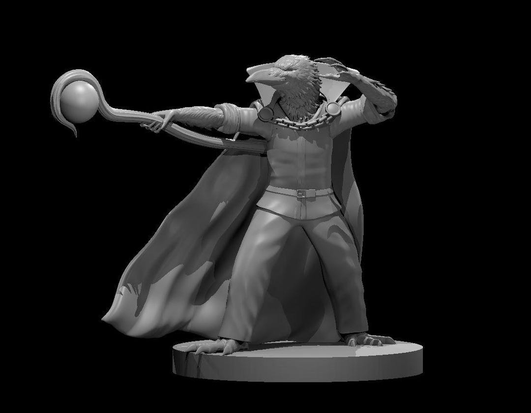 Kenku Sorcerer – Birdfolk Spellcaster Miniature | 3D Printed Resin ...