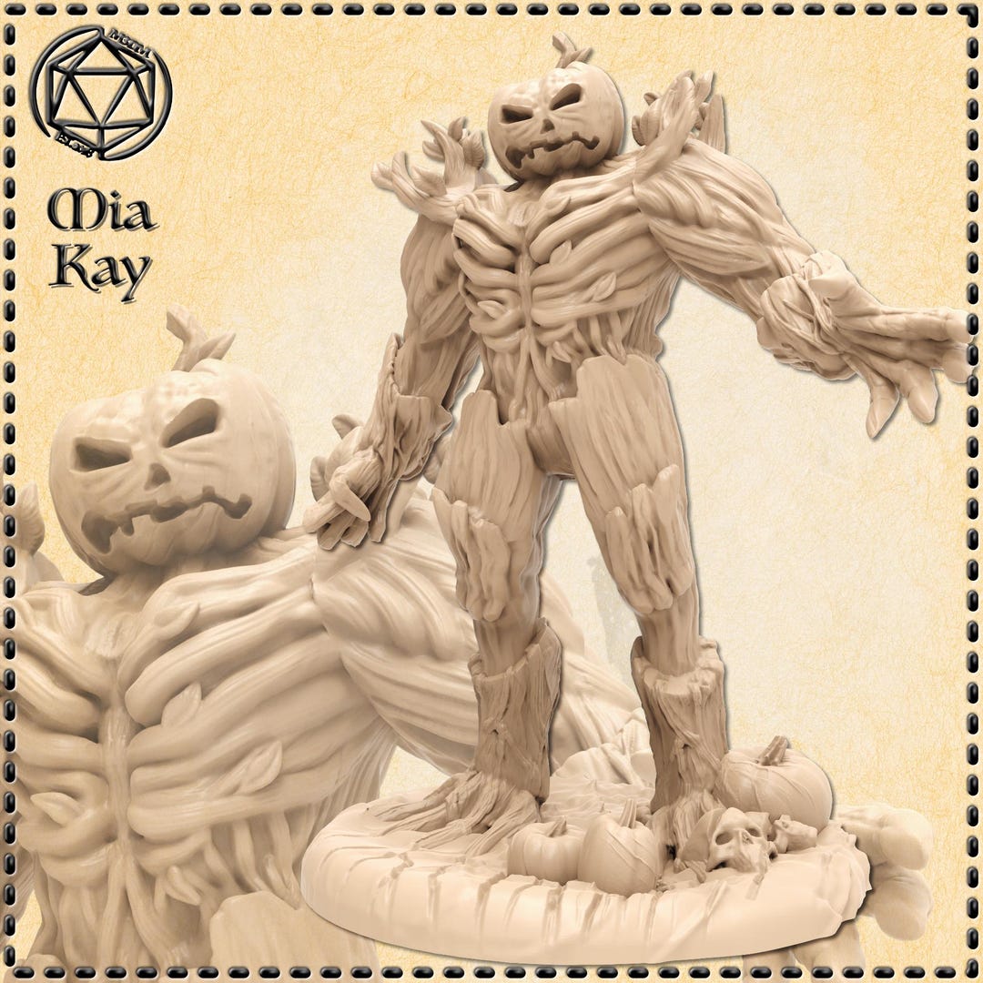 Jack O Lantern Golem | 28mm Scale Pumpkin Monster Miniature | Halloween ...