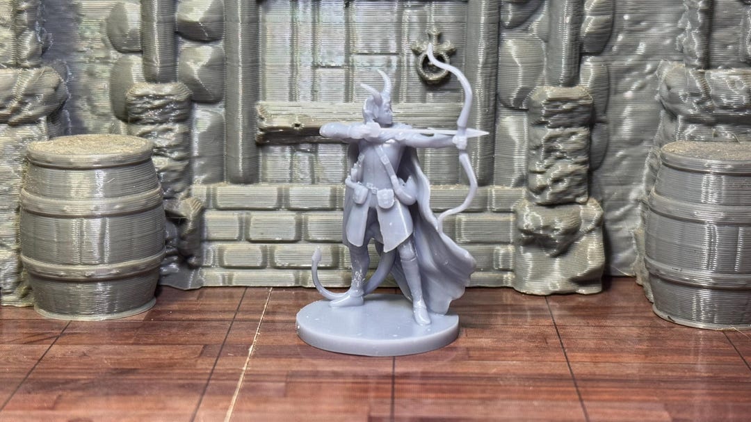 Tiefling Female Ranger Miniature | Cambion Hellborn Devilkin Fiendspawn ...