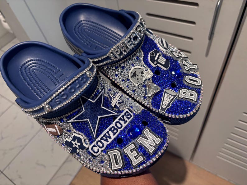 Football Blinged Out Custom Crocs,personalized Shoes,giftfor,xmasgift ...