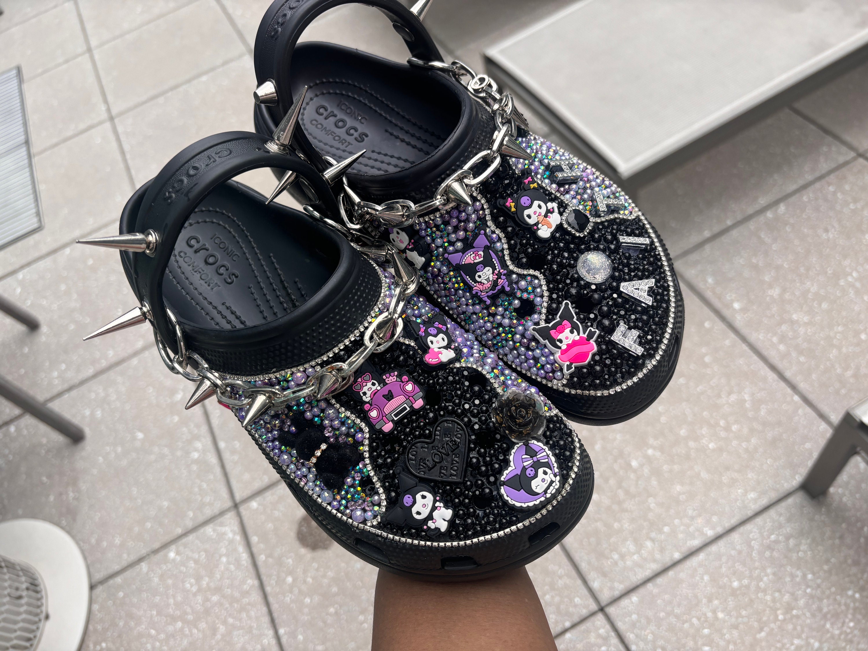 Kuromi Plateform Custom Crocs - Etsy