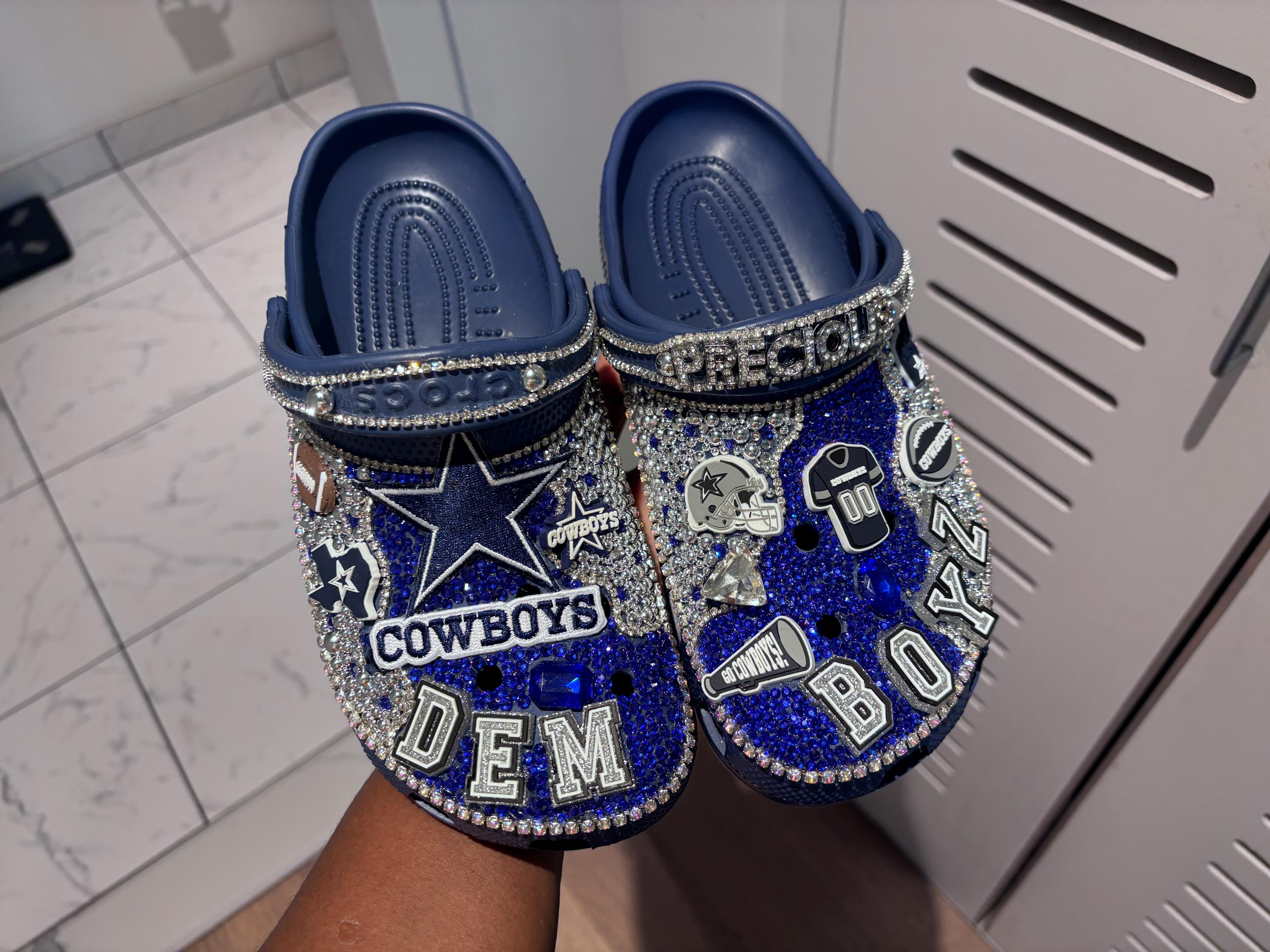 Dallas Cowboy Blinged Out Custom Crocs,personalized Shoes,giftfor ...