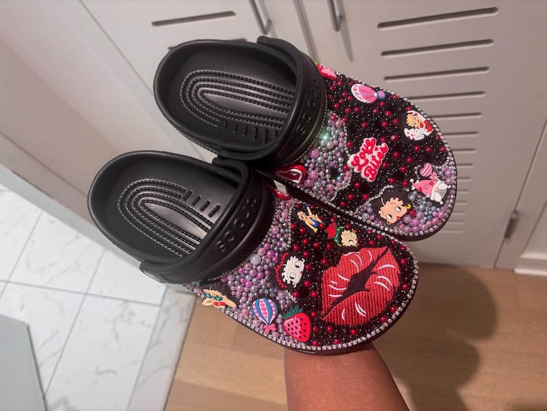 Betty Boop Bling Crocs: Custom Rhinestone & Pearl Shoes - Etsy