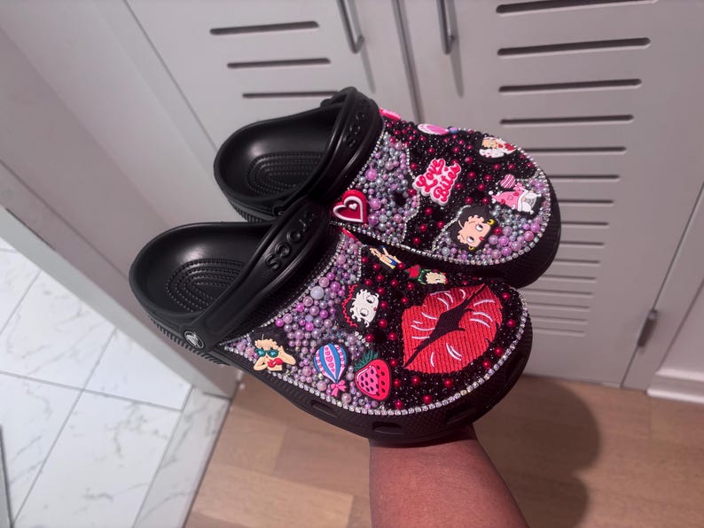 Betty Boop Bling Crocs: Custom Rhinestone & Pearl Shoes - Etsy