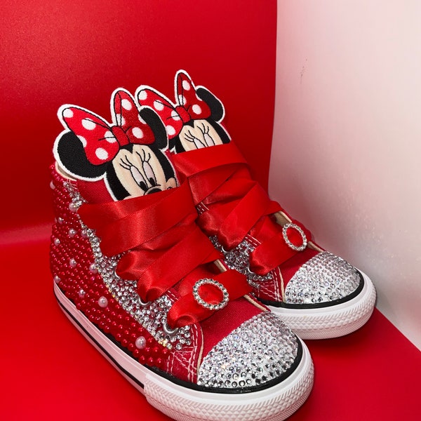 Minnie Mouse Converse - Etsy