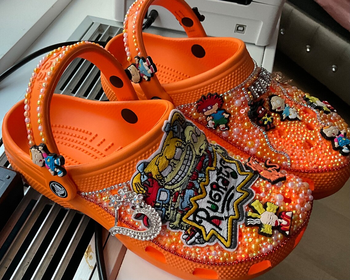 Rugrats Blinged Crocs: Custom Rhinestone & Pearl Shoes - Etsy