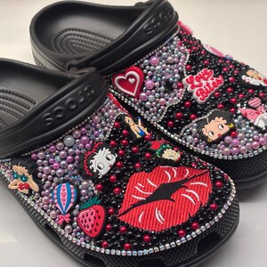 Betty Boop Bling Crocs: Custom Rhinestone & Pearl Shoes - Etsy
