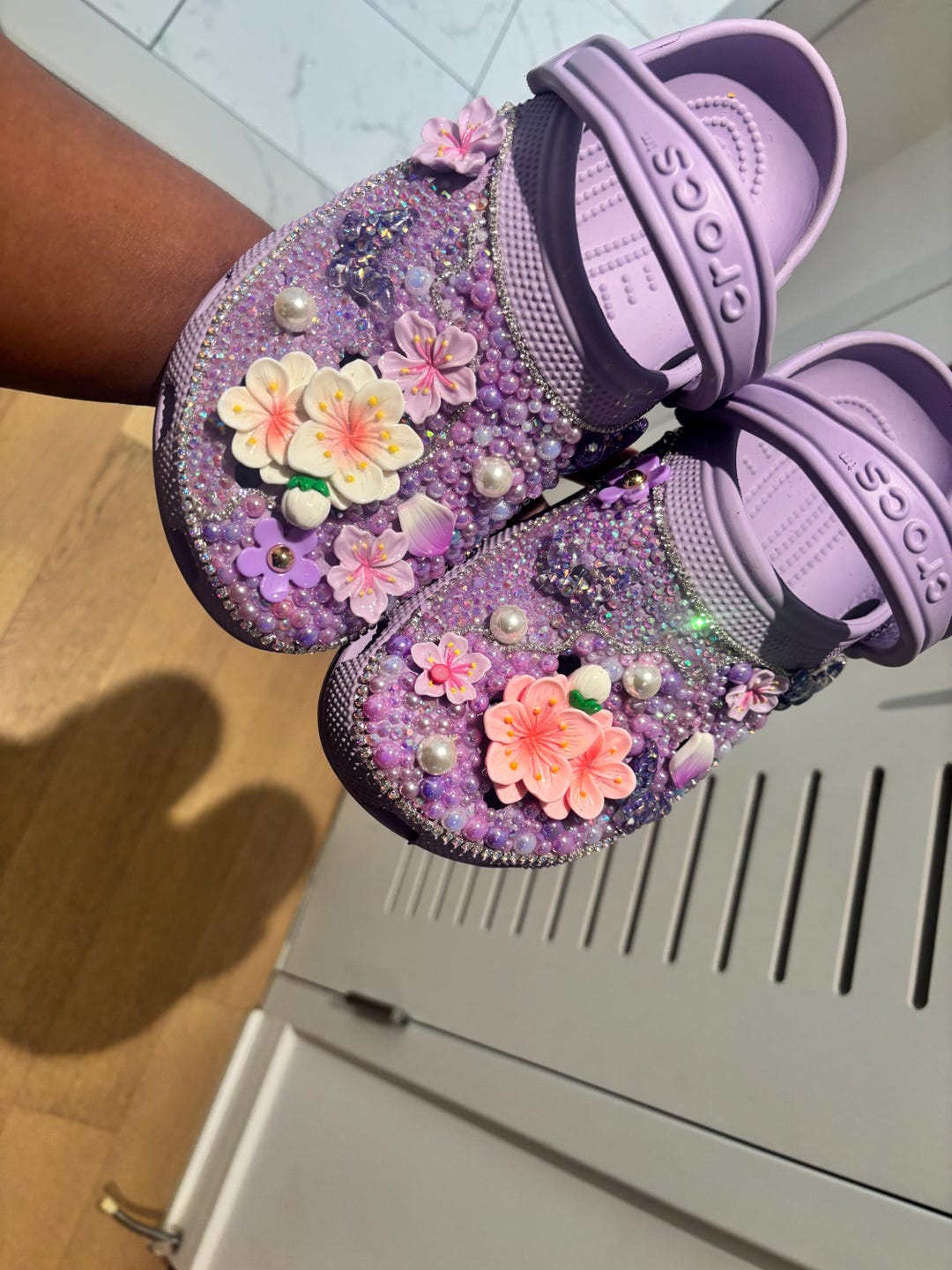 Spring Blinged Out Crocs,beautiful Custom Crocs,personalized Shoes ...