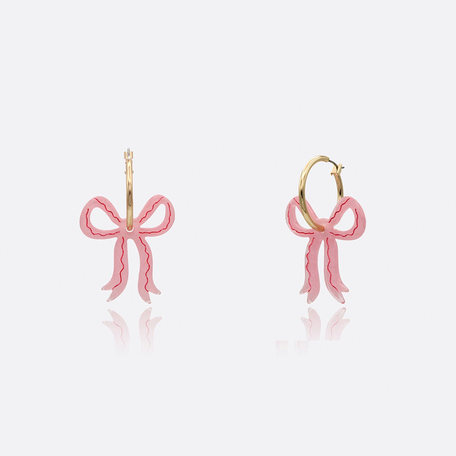 Cute Bow Hoop Earrings, Coquette Ribbon Earrings, Ballerina Core ...