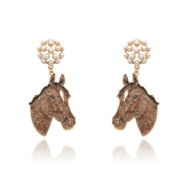 Derby Horse Color Epoxy Earrings, Kentucky Derby Dangle Earrings, Rodeo ...
