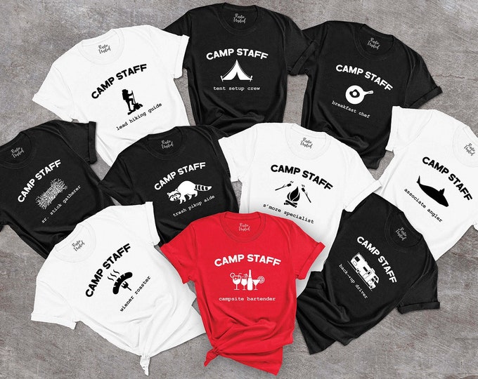 Personalized Camp Staff Tshirt,matching Camping Shirts,camp Gifts,funny Camping Crew Tee,friends ...
