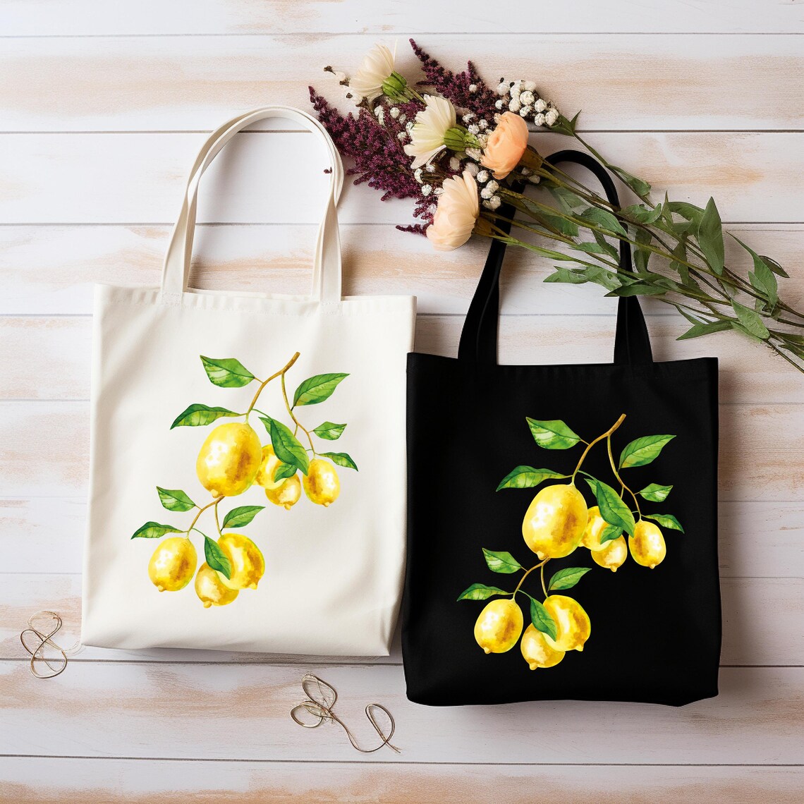 Lemons Tote Bag,yellow Lemon Tote Bag,lemon Beach,lemon Summer ...