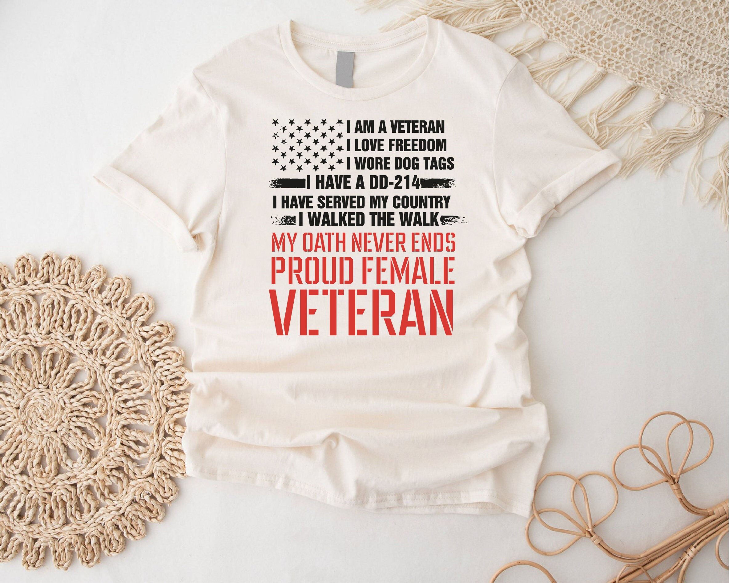 Proud Female Veteran Shirt, Memorial Day Gift for Women Veterans, Thank ...