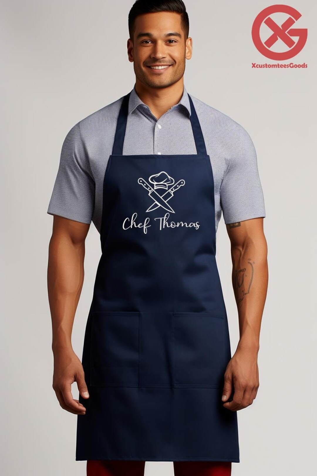 Custom Embroidery Chef Apron, Personalized Embroidered Kitchen Apron ...