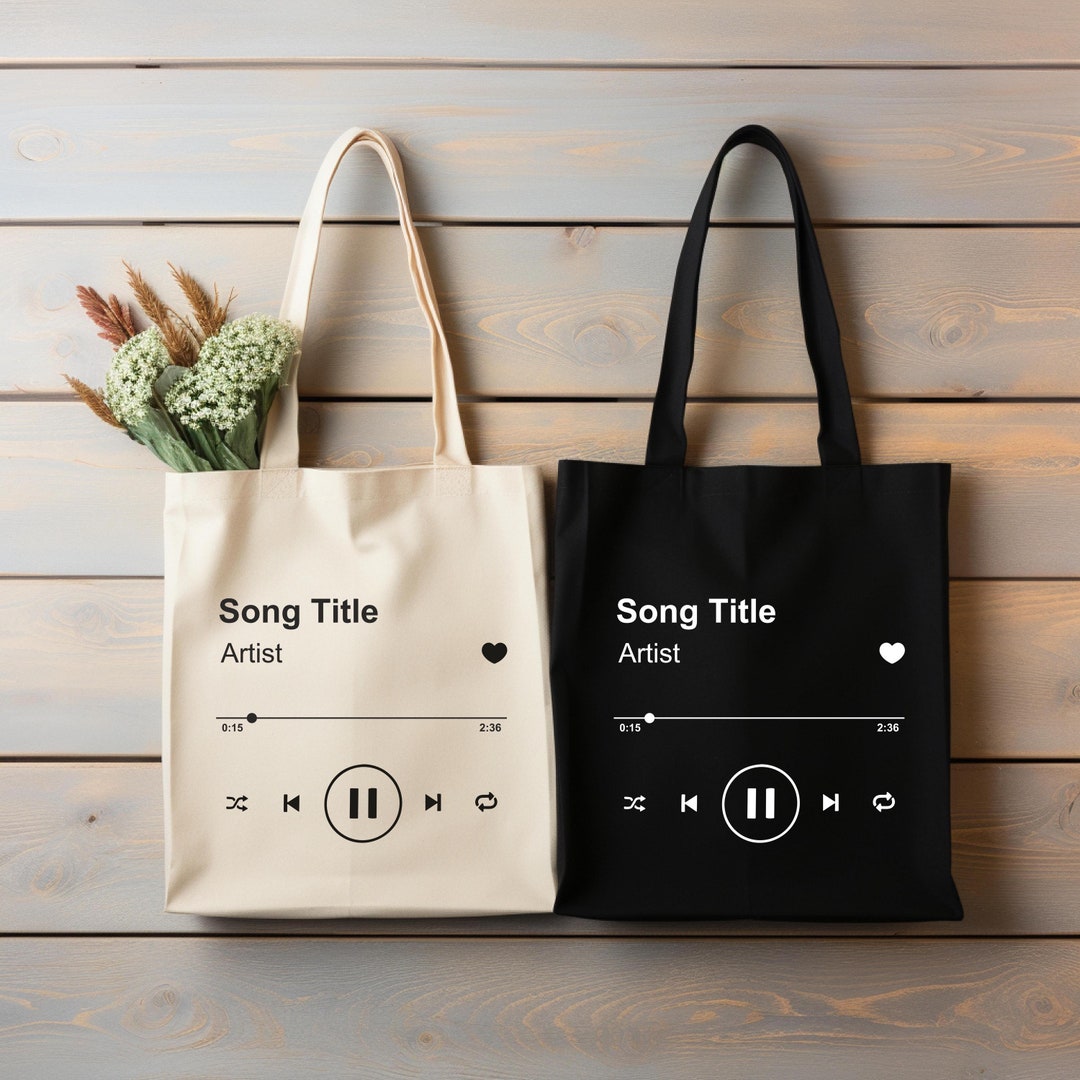 Custom Song Title Tote Bag: Personalized Music Lover Gift - Etsy