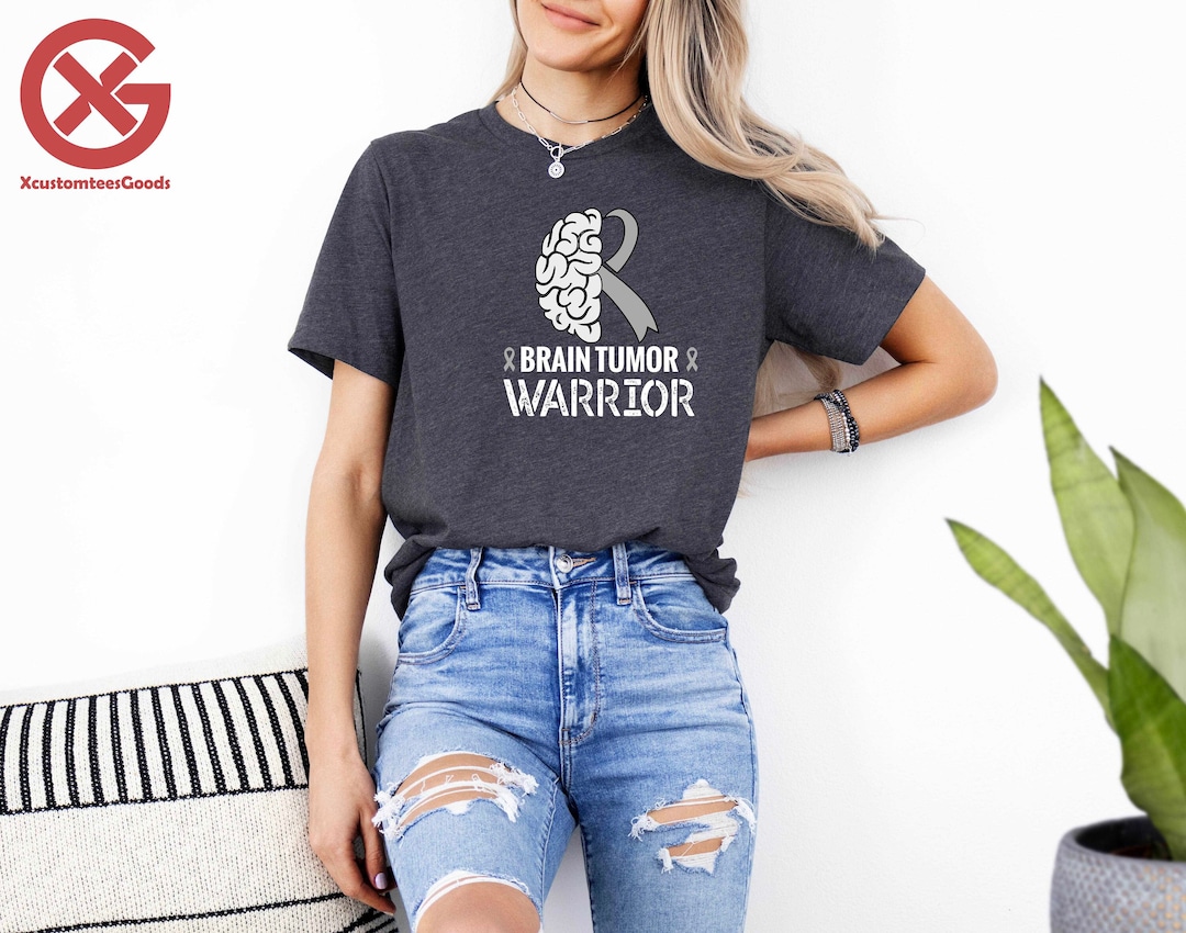 Brain Tumor Warrior Shirt: Gray Ribbon Cancer Awareness Tee - Etsy