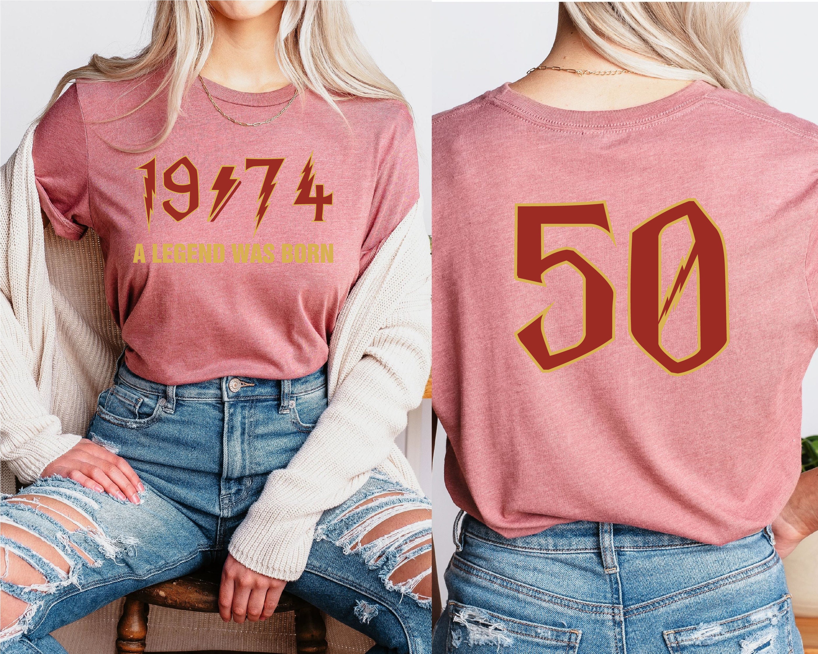 Heavy Metal Rock Style 50th Birthday Shirt, 1974 T-shirt, A Legend Was ...