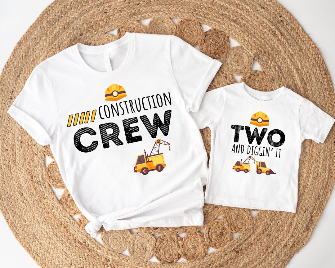 Construction Crew Shirt, Two and Diggin' It, Excavator Birthday Shirt ...