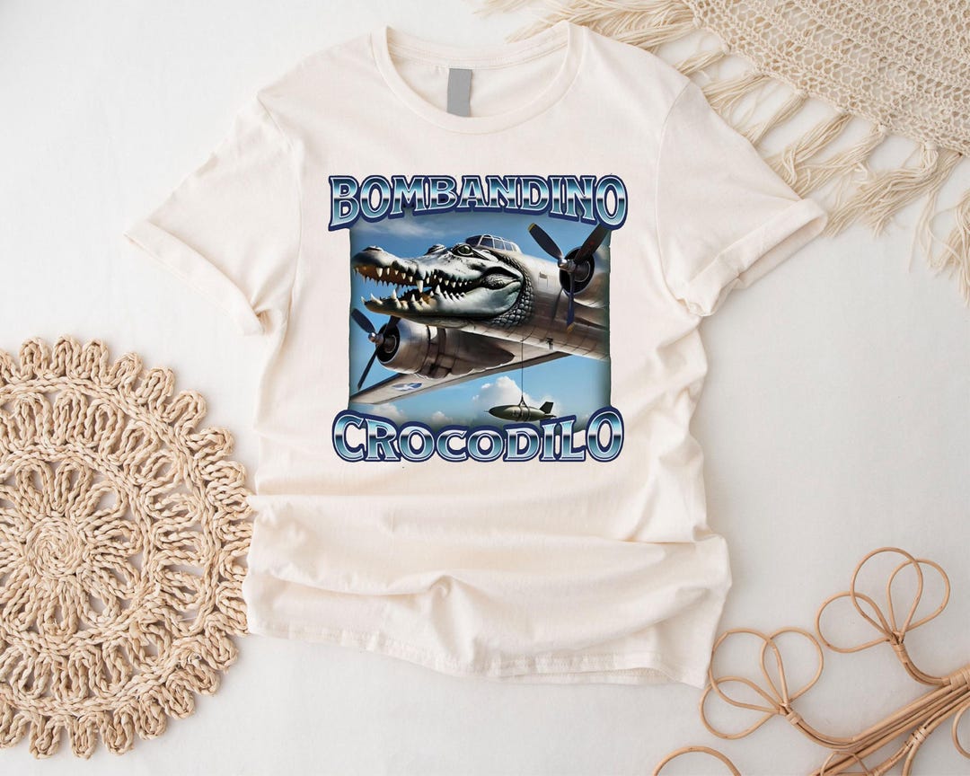 Crocodile Airplane T-shirt: Funny Italian Meme Graphic Tee - Etsy