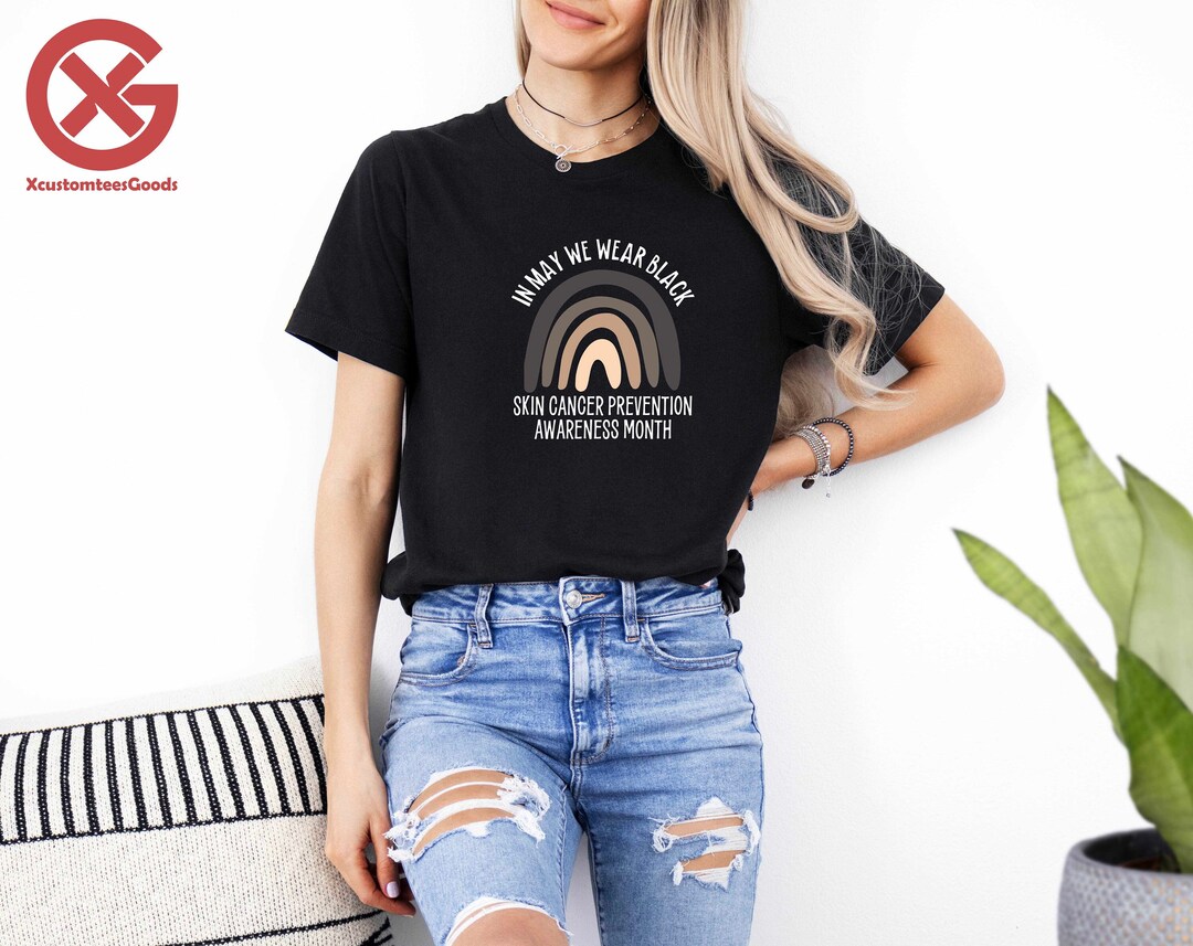 Skin Cancer Prevention Awareness Month Shirt,skin Cancer Rainbow Shirt ...