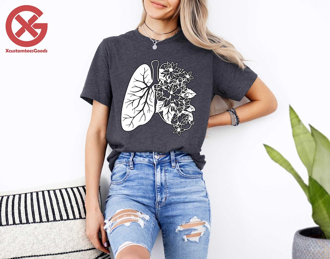 Floral Lungs Shirt: Lung Cancer Awareness Tee, Pulmonology Nurse Gift ...