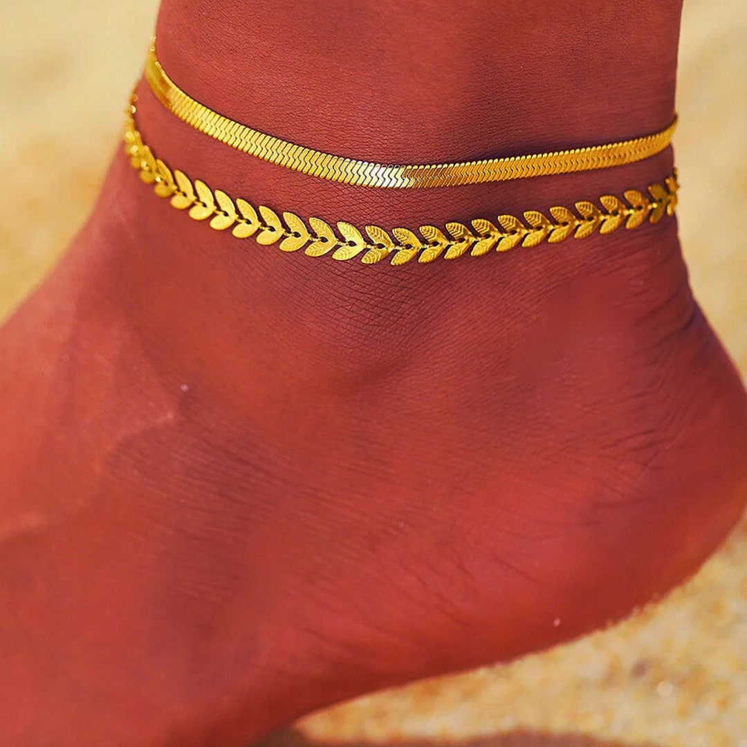 Premium Ancient Roman Goddess Anklet Gold Silver Greek Roman Leaves ...