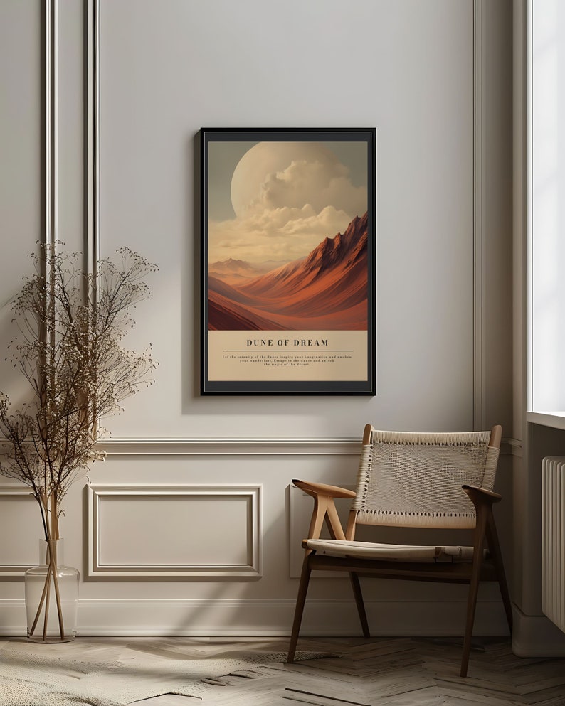 Dune of Dream Poster, Sandy Wall Art, Sand Dunes Design, Desert Decor ...