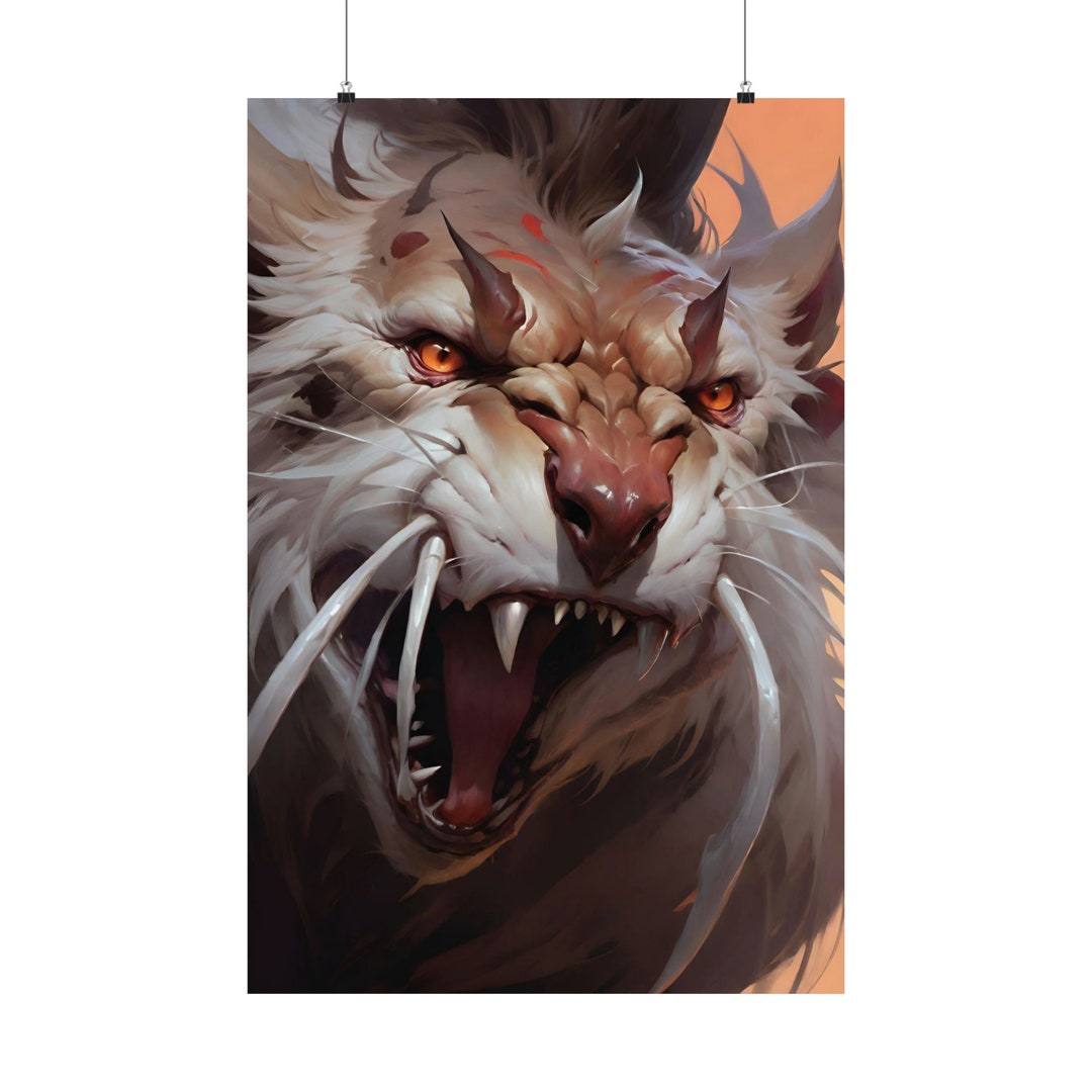 Sabertooth Cat Beast Matte Vertical Posters - Etsy