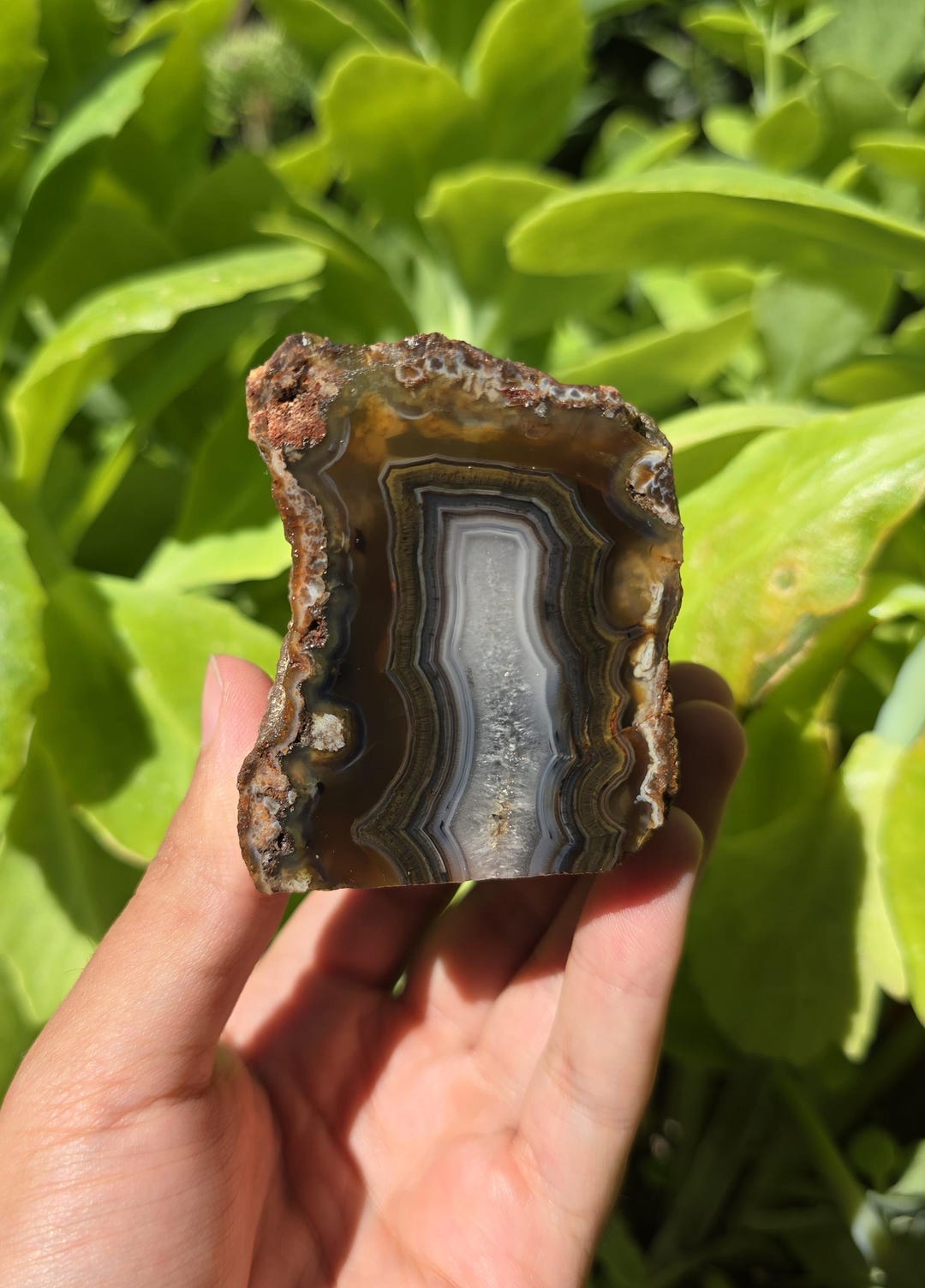 Blue and Green Banded Agate, Crystal Banded Turkish Agate, Metaphysical ...