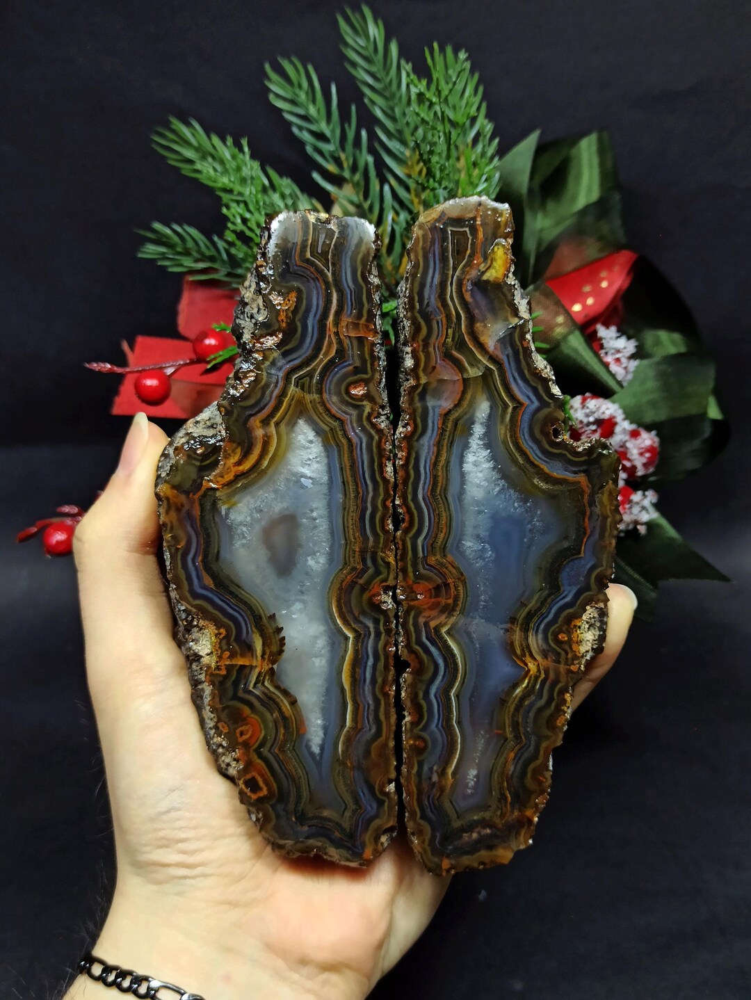 Rainbow Agate, Blue and Green Banded Agate, Blue Crystal, Turkish Agate ...