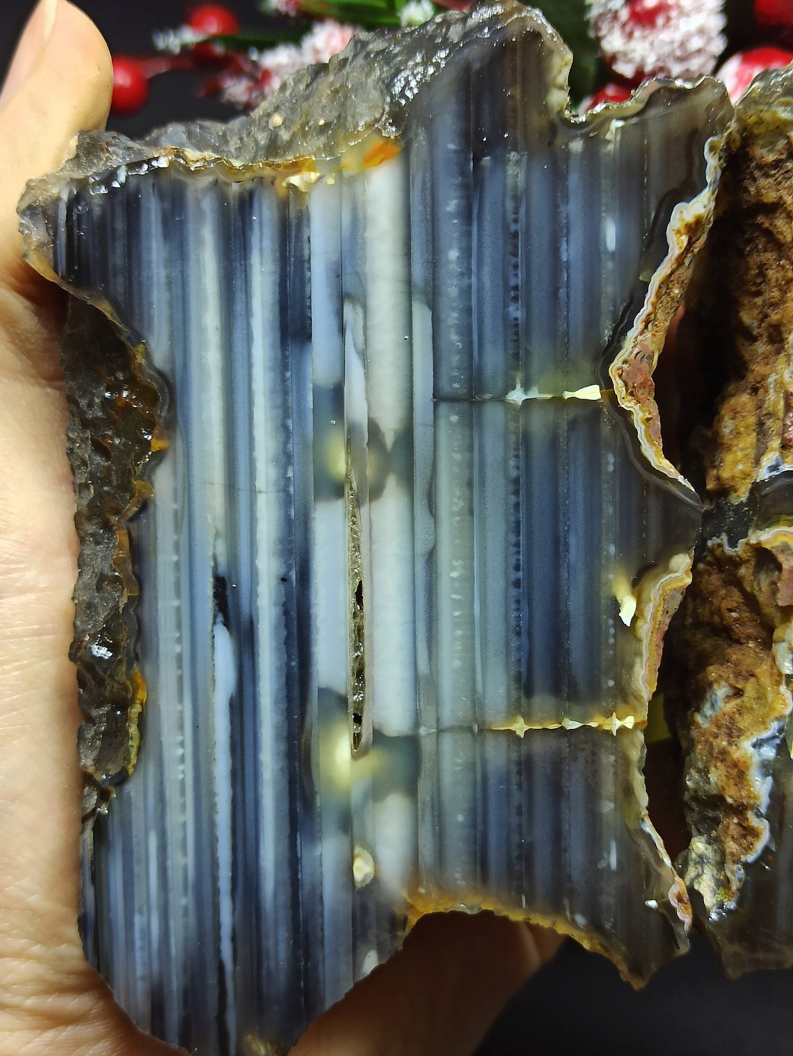 Ocean View Stone, Waterline Banded Agate, Metaphysical Crystals, Cut ...