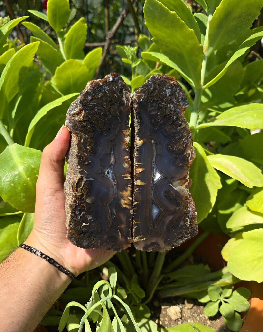 Large Blue and Purple Banded and Yellow and Brown Stick Agate, Turkish ...