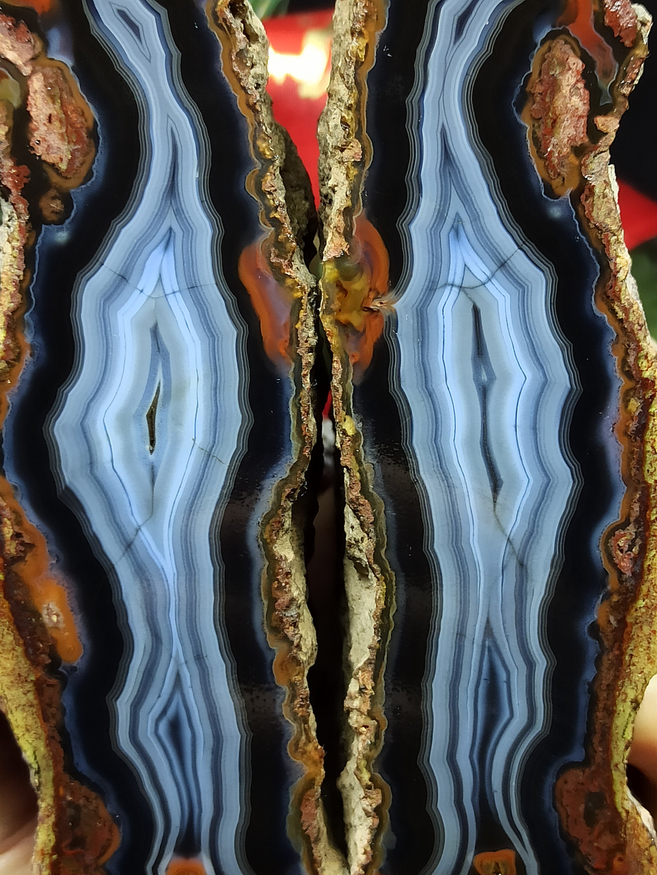 Rare Black and Blue Banded Agate, Blue Pair Agate, Cut and Polished ...