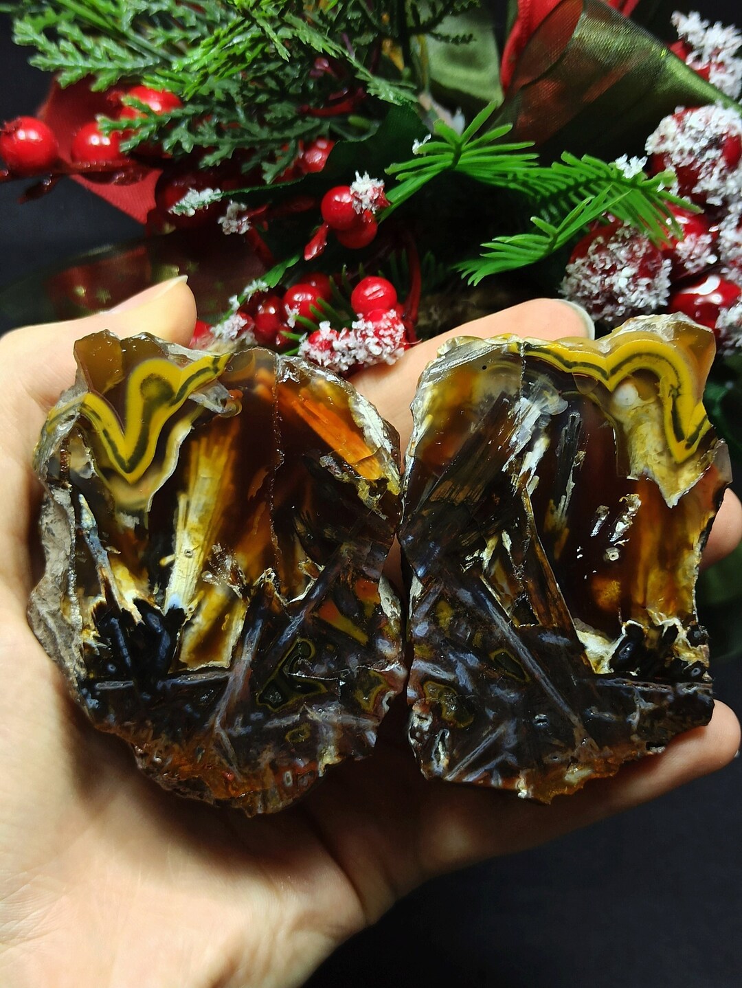 Unique Green Banded and Yellow and Brown Stick Turkish Agate ...
