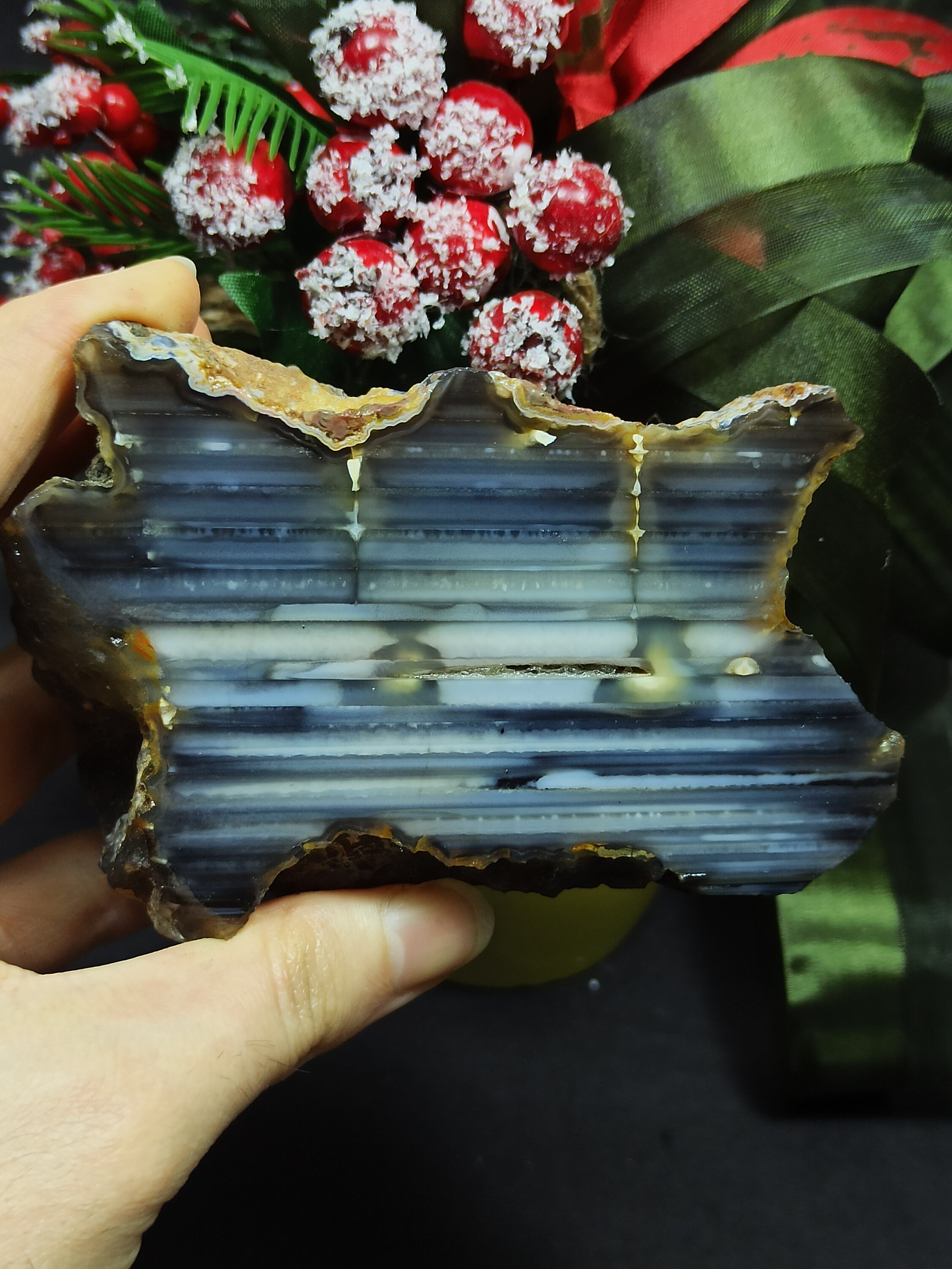 Ocean View Stone, Waterline Banded Agate, Metaphysical Crystals, Cut ...