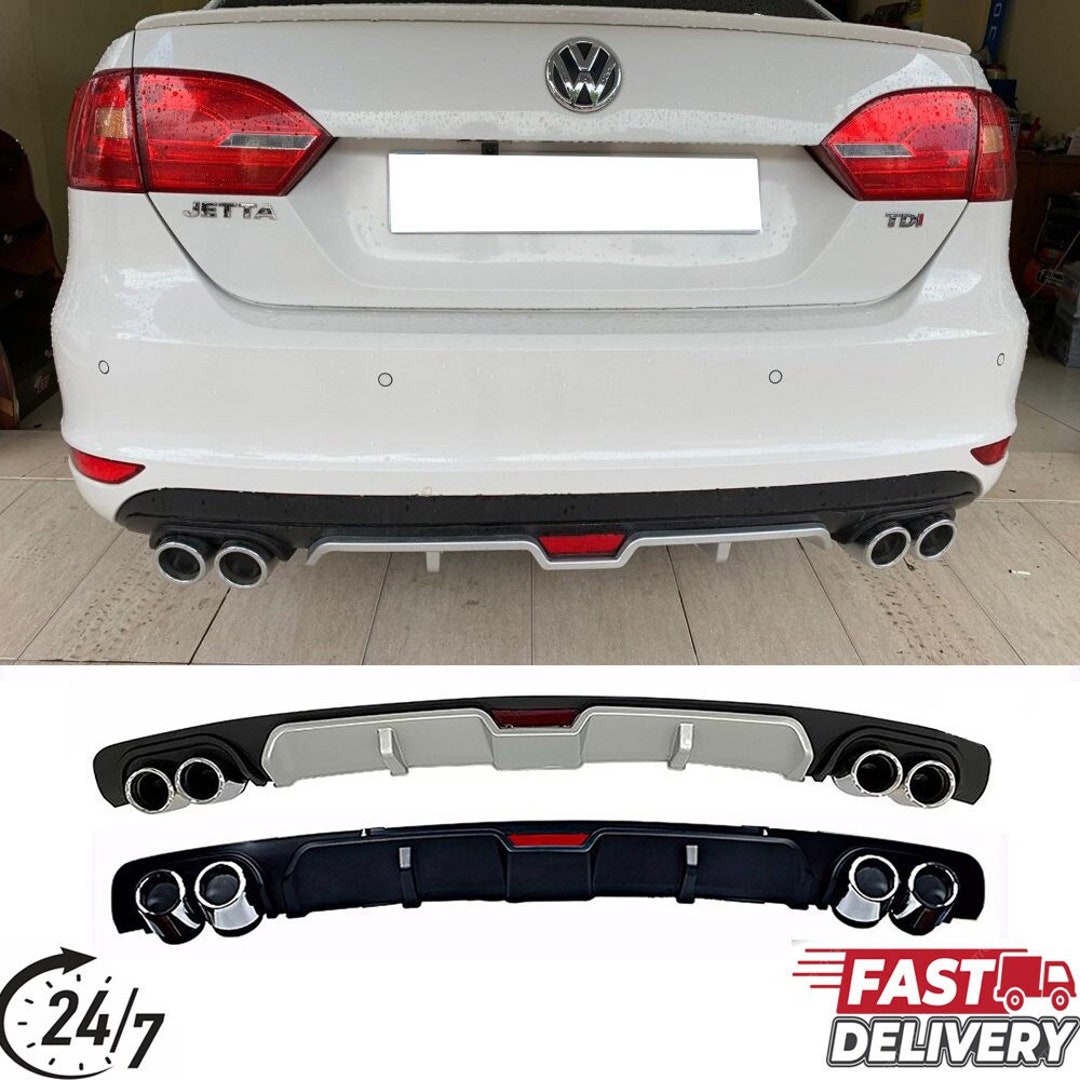 For Vw Jetta Mk6 Rear Diffuser Diffusor Black or Gray Chrome Exhaust ...